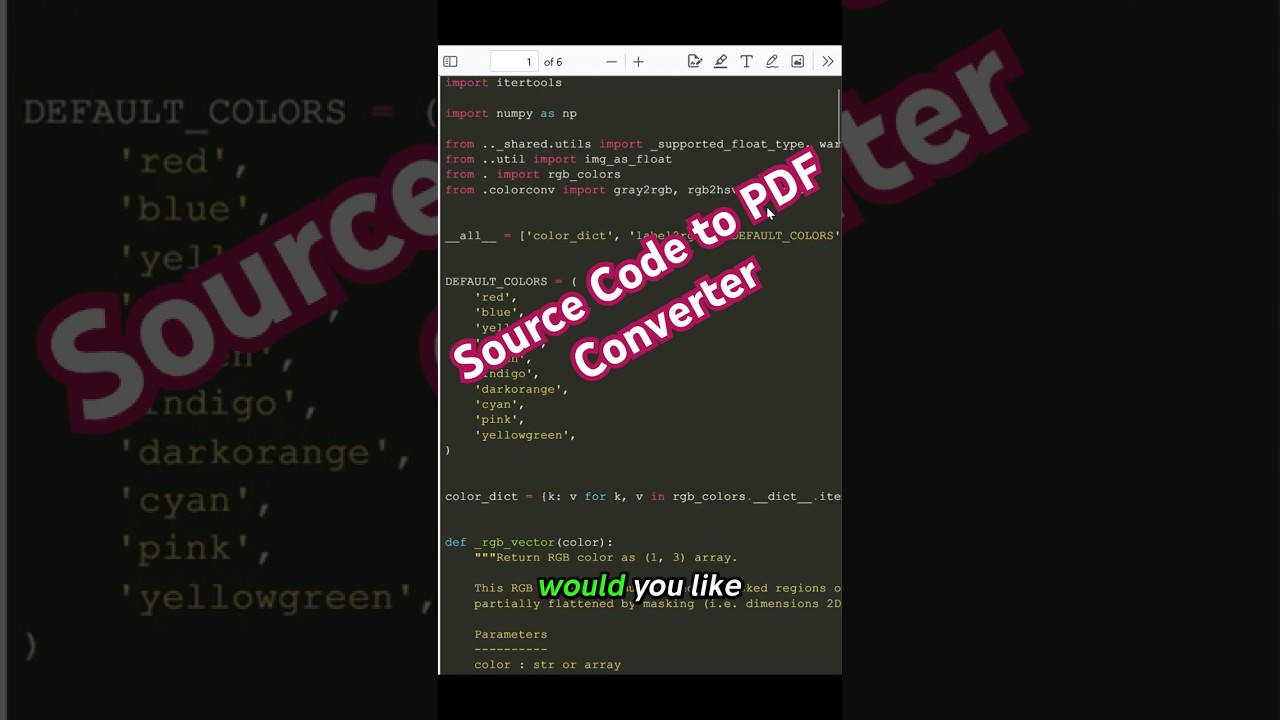 Source Code to PDF Converter
