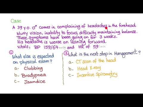 Case: Headache, balance problems, high blood pressure and low heart rate