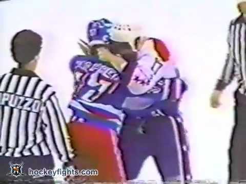 George McPhee vs. Timo Blomqvist, December 15, 1984 - New York Rangers ...