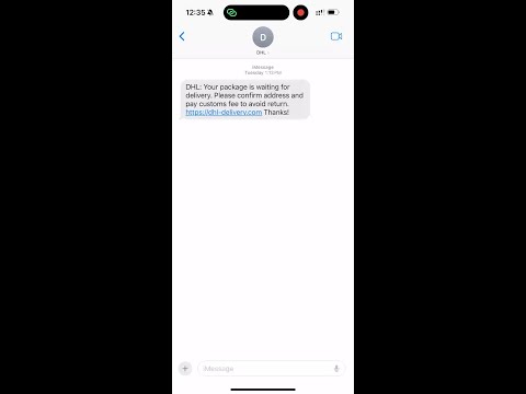 Dangerous DHL Text Spotted with MetaCert Link Checker (Zero Trust iPhone Security)