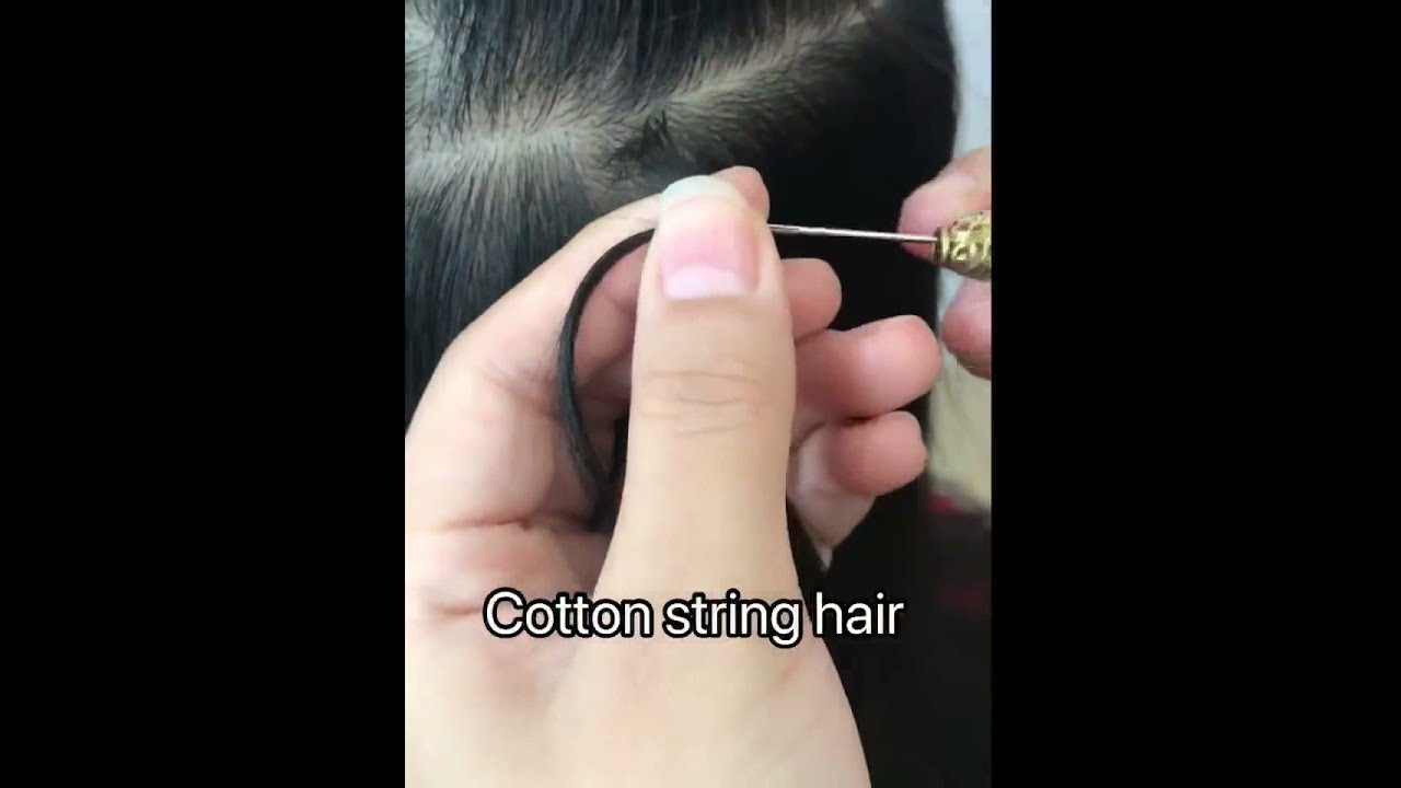 how to knot the easy pull knot thread hair extensions//cotton string hair ?