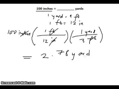 Unit Conversion: 100 inches to yards