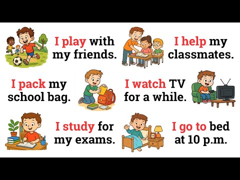 Daily Routine Sentences for Kids | Daily Use English Sentences | Spoken English for kids
