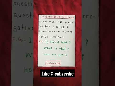 What is interrogative sentence? definition of interrogative sentence||#definitions #shorts