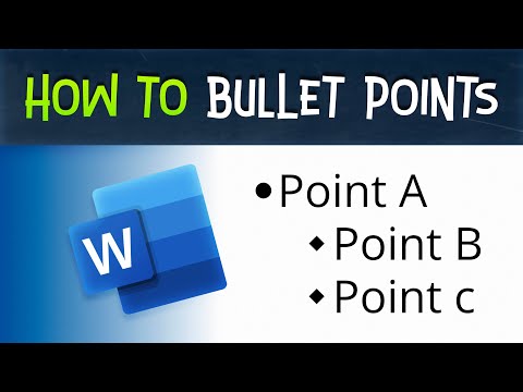 Microsoft Word How To Add Bullet Points