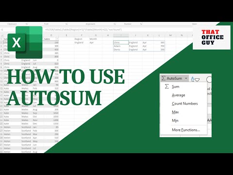 How to use Autosum in Microsoft Excel - ⚡ Autosum in Excel ⚡