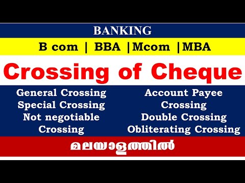 Crossing of Cheque | Meaning | Types of crossing|4th semester bcom|Banking and Insurance