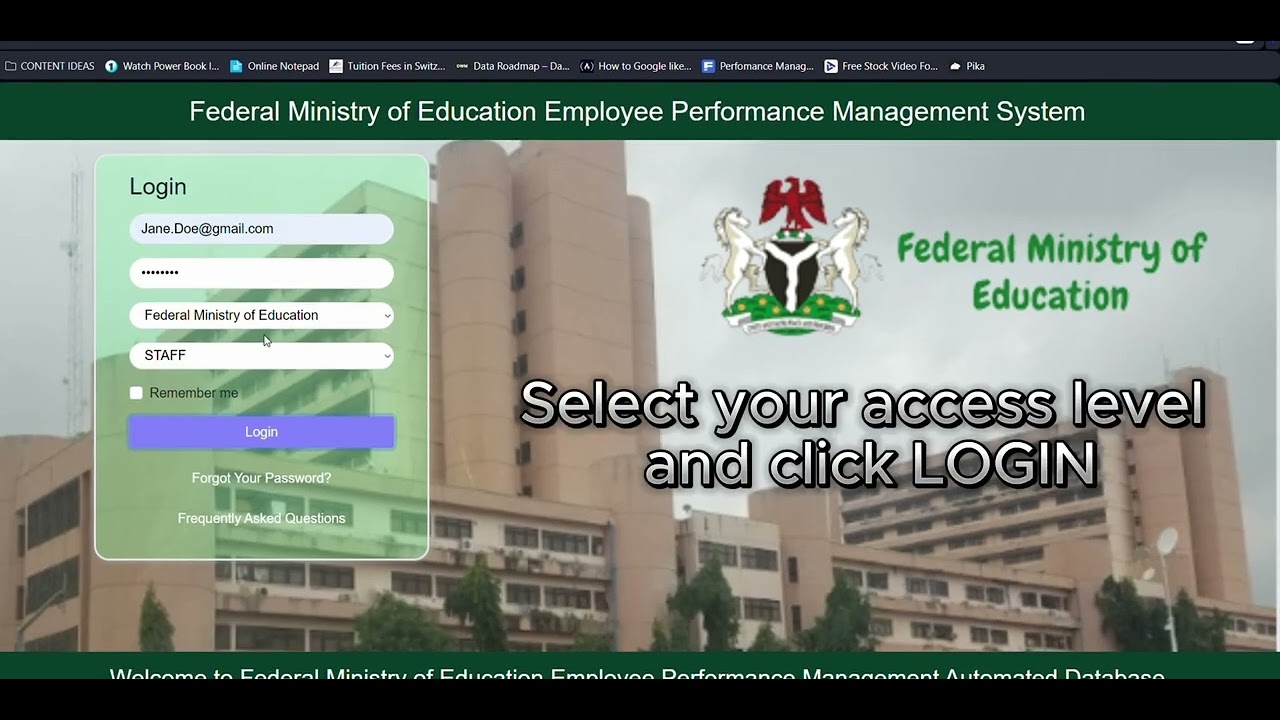 Video 1 How To Login to the PMS Portal