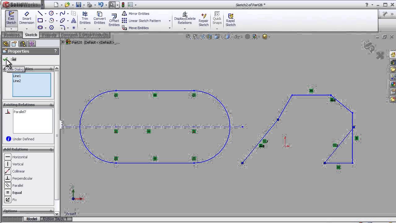 2- SOLIDWORKS SKETCH Tutorial: Relations