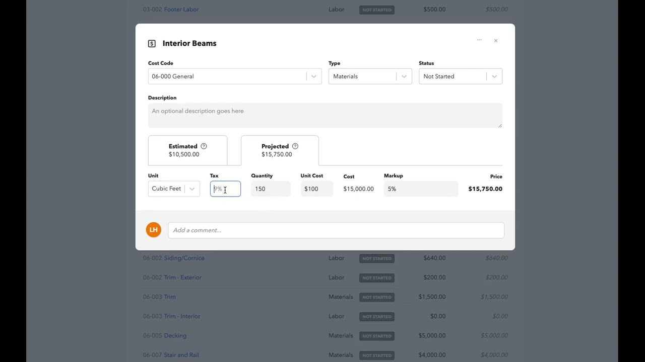 Edit the Project Budget