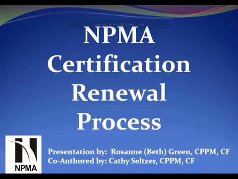 NPMA Certification Renewal Process