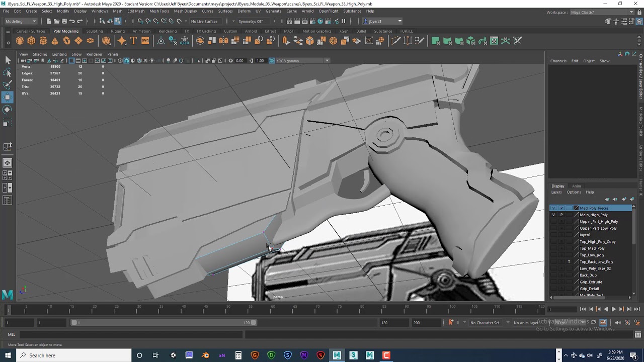 ANI 150 Modeling Sci Fi Weapon Part 17