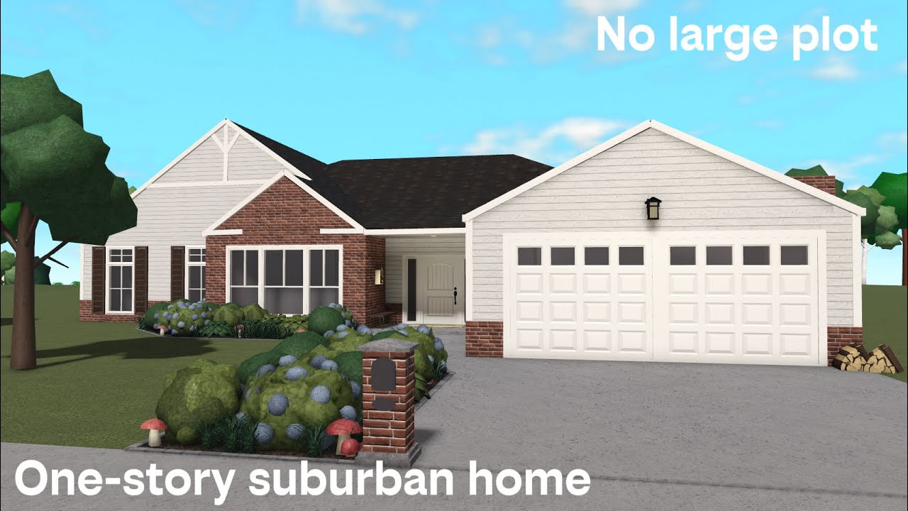Bloxburg build: One-story suburban home | Speedbuild part 1 (No large plot)