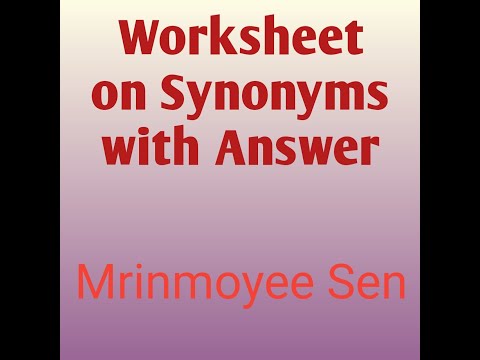 Worksheet on Synonym with Answer