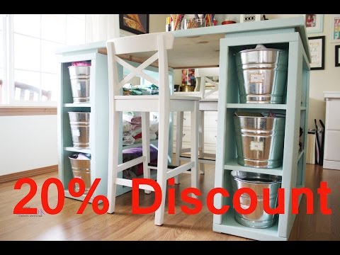 Craft table with storage | Craft storage furniture | Craft storage cabinet Craft table with storage