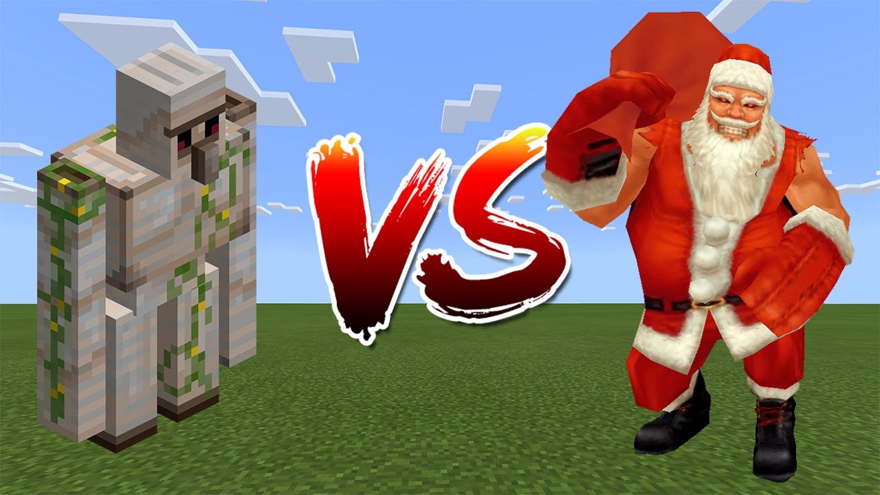 Iron Golem vs Santa - Minecraft