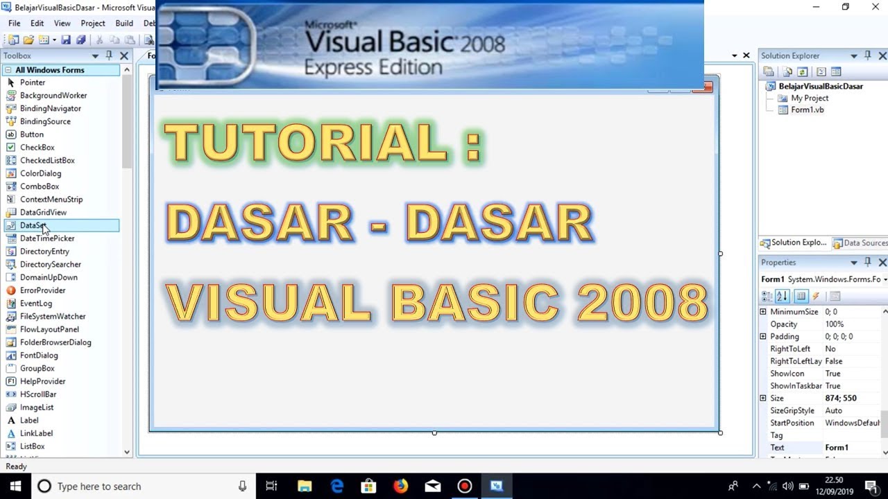 TUTORIAL DASAR DASAR VISUAL BASIC 2008
