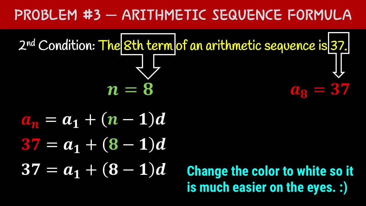 Arithmetic Sequence Formula Problem #3