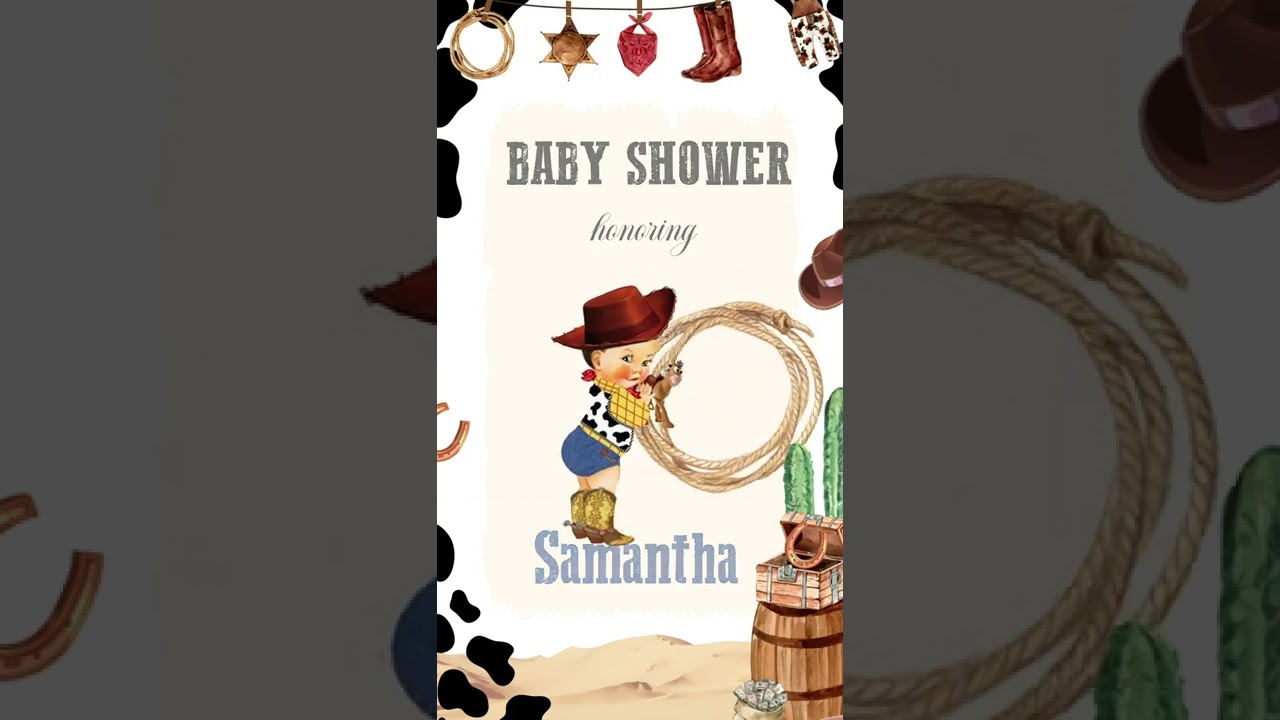 COWBOY BABY SHOWER VIDEO INVITATION