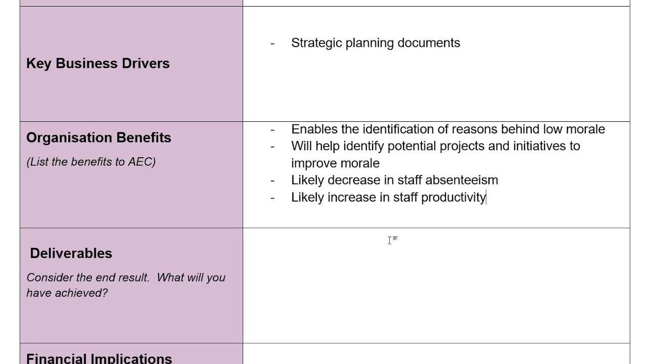AEC Business Case Template
