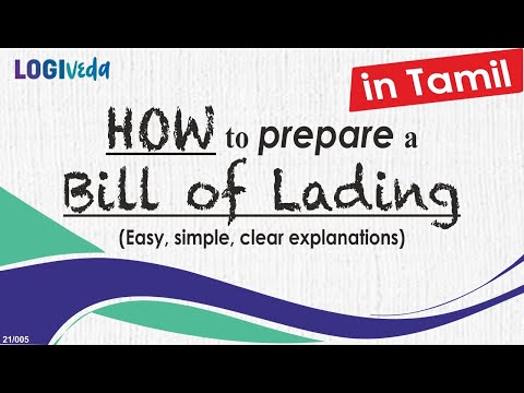 How to Prepare Bill of Lading in Tamil | Easy, Simple, Clear explanation