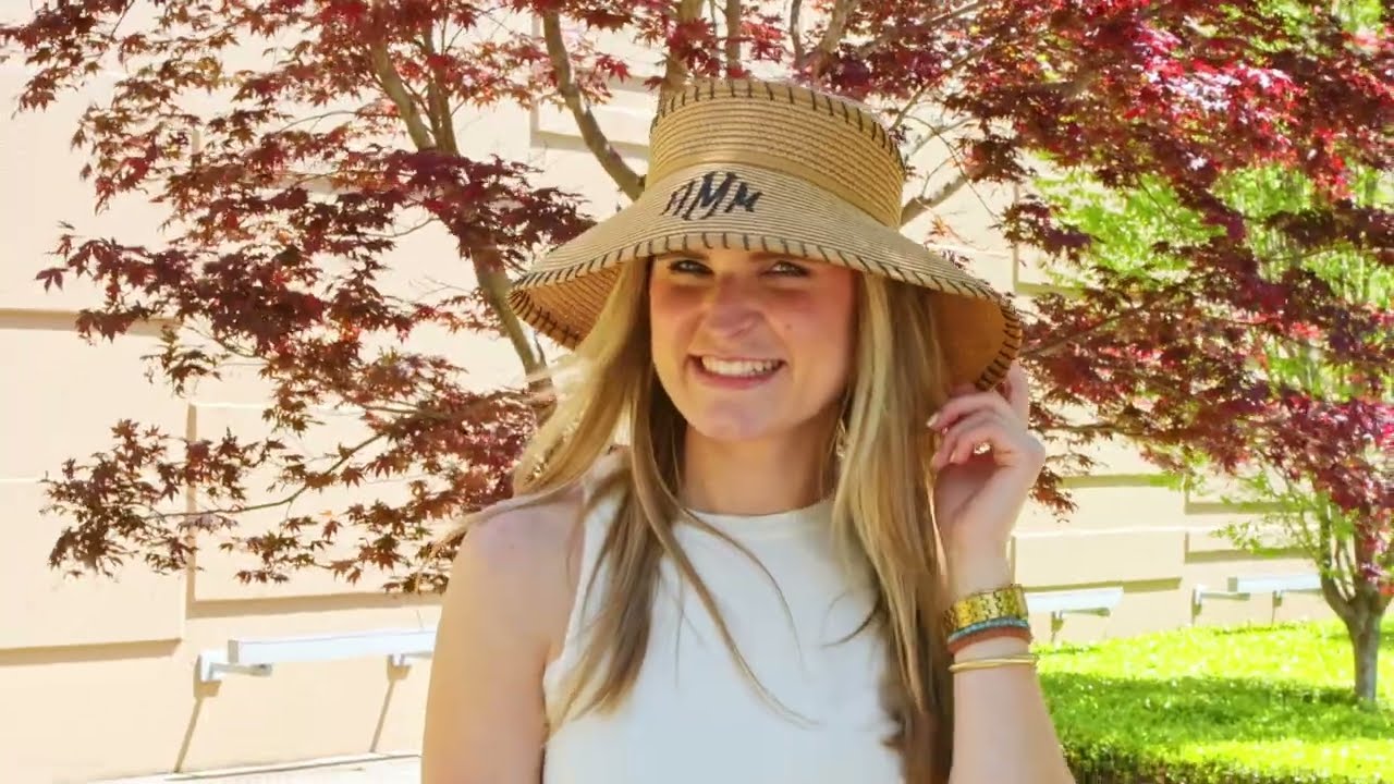Monogrammed Packable Straw Visor
