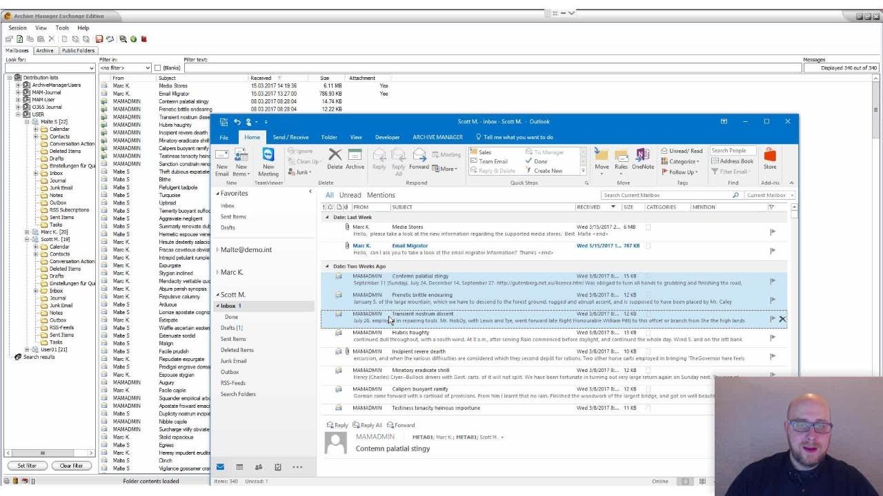 Archive Manager Exchange Edition_  Enterprise Manager Archive View