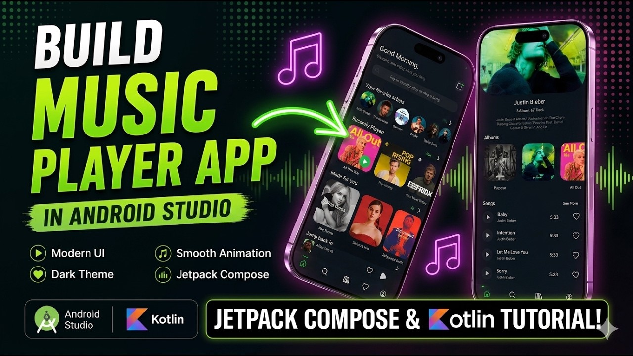 How to create a Modern Music Player app in Android Studio using Jetpack Compose.