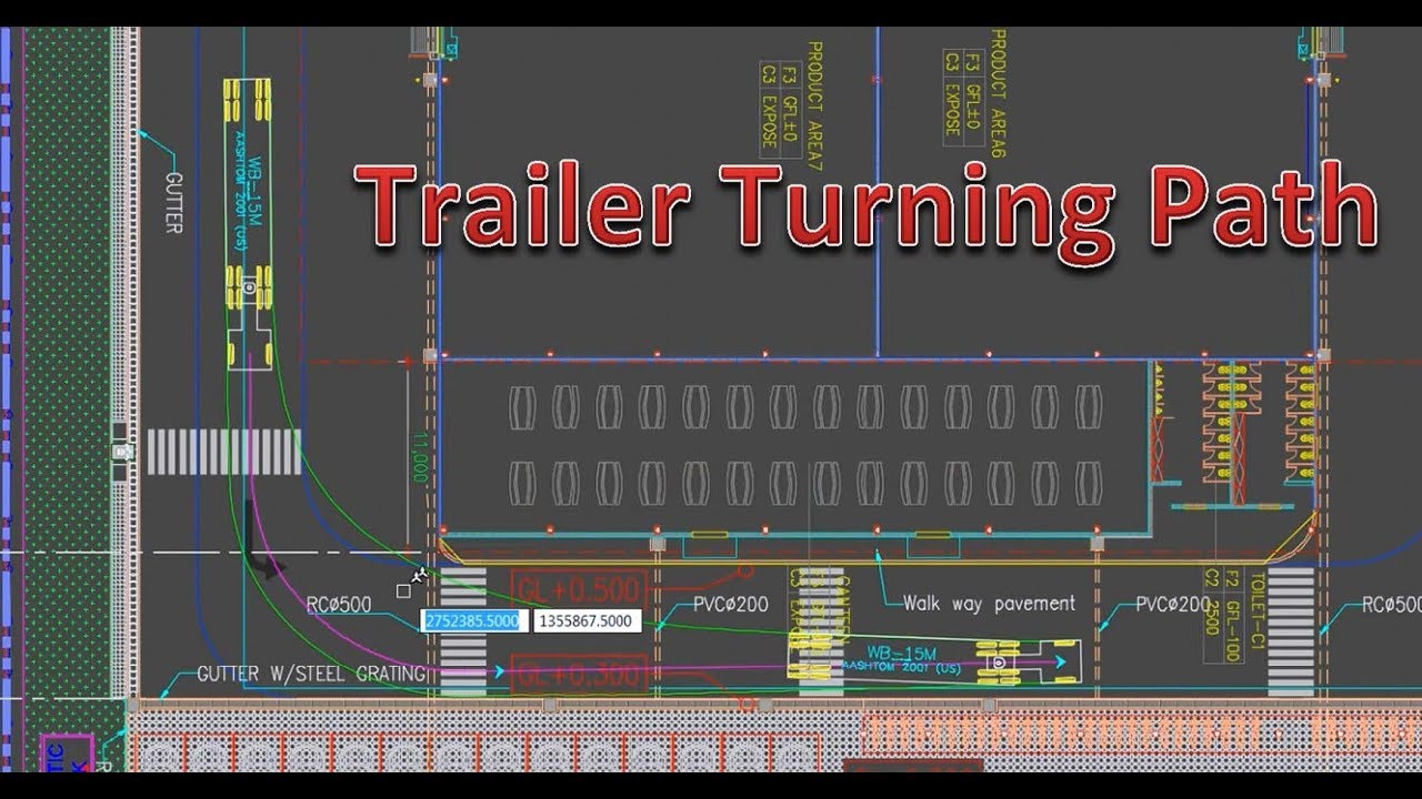How to draw trailer turing path in Autocad