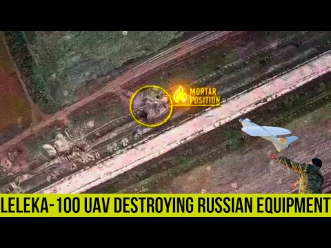 Leleka-100 UAV destroying Russian equipment.