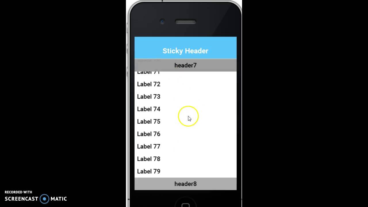 Sticky Headers for CodenameOne apps