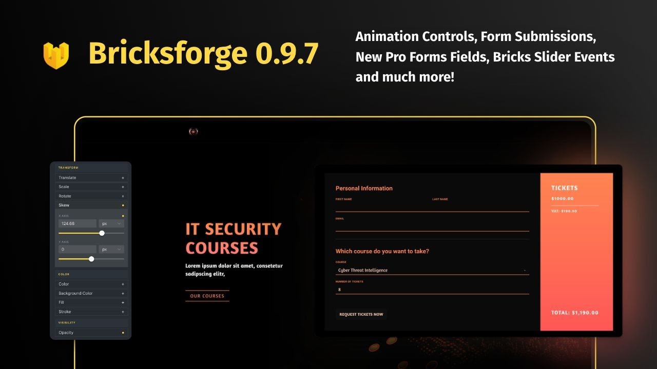 Animation Controls, Form Submissions, Bricks Slider Events and much more! – Bricksforge 0.9.7