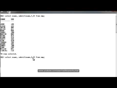 SQL : Substr function