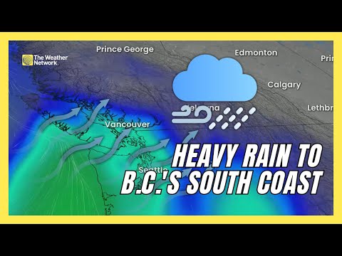 Heavy Rain to B.C.'s South Coast Tuesday, Unsettled Pattern Emerging in Long Range