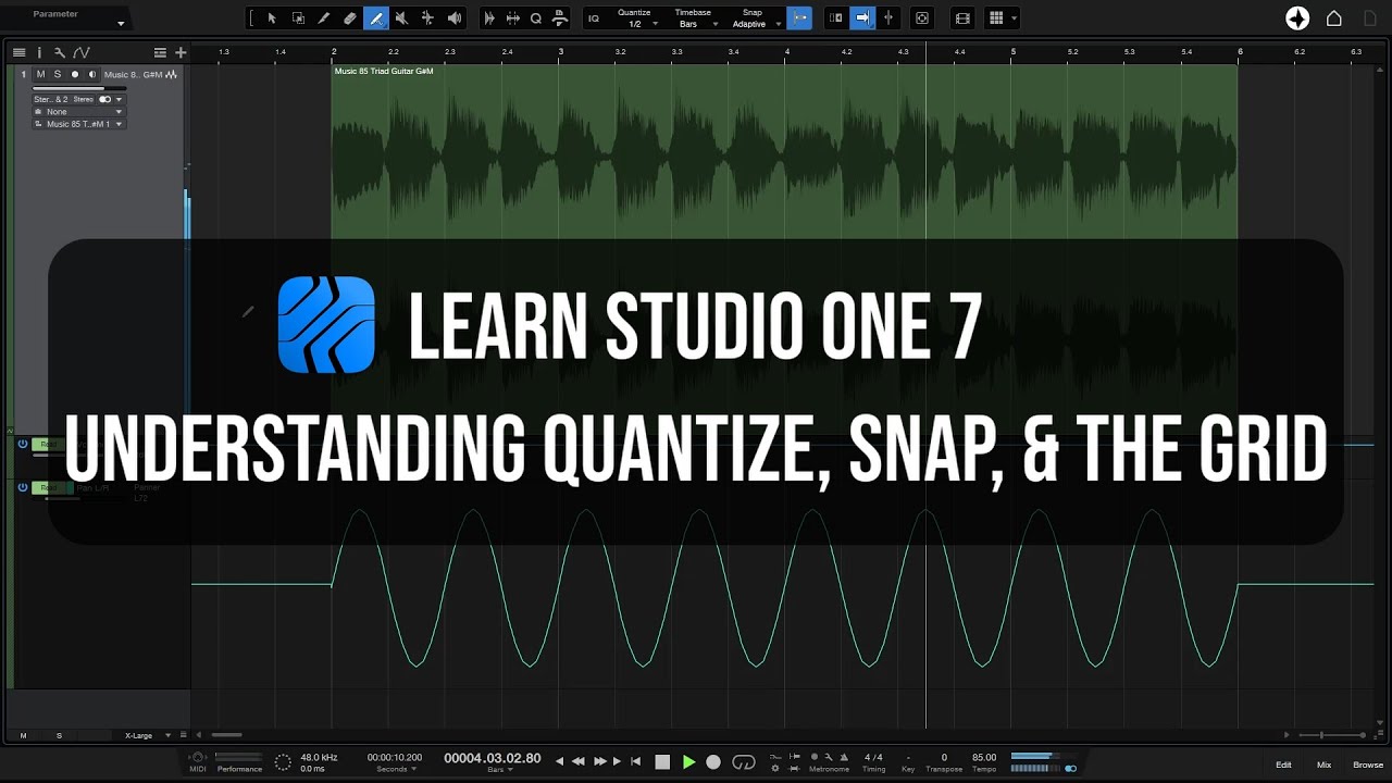 Learn Studio One 7 | Understanding Quantize, Snap, and the Grid