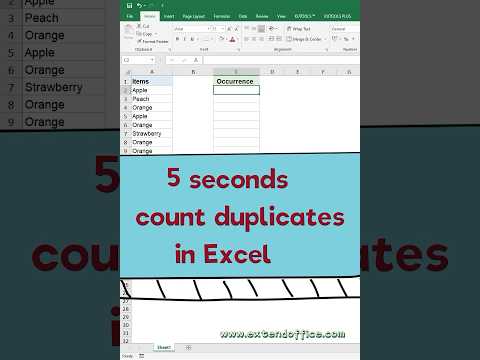 5 seconds to count duplicates in Excel