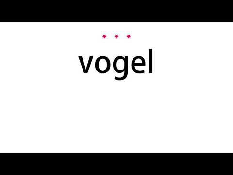 How to pronounce vogel - Vocab Today