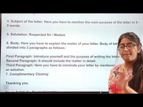 Formal Letter writing CLASS 10 Video Lecture