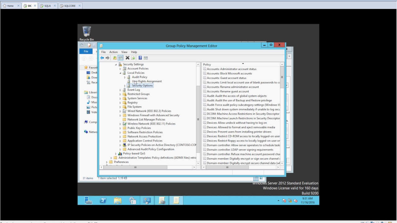 SQL 2012 Service Account Permissions