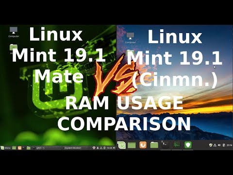 Linux Mint 19.1 Mate Vs 19.1 Cinnamon - RAM Usage comparison