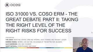 COSO ERM debate - part 2 - Norman Marks, Tim Leeach and Scott Mitchell and Alex Sidorenko