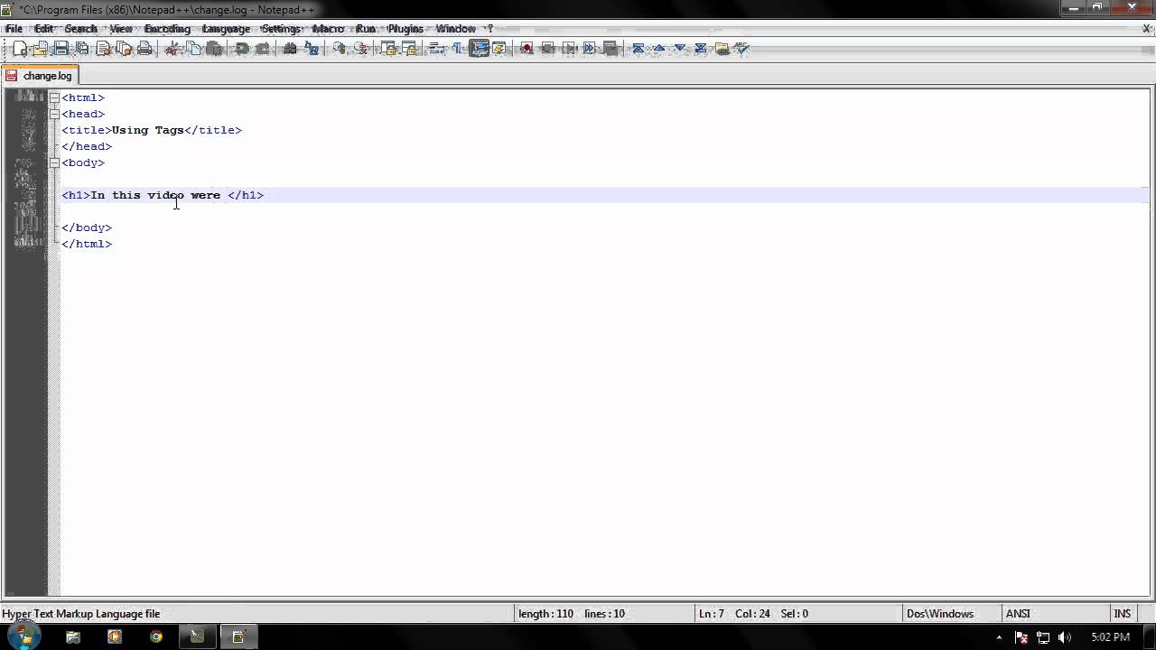 HTML Training - 2 - Header And Paragraph Tags