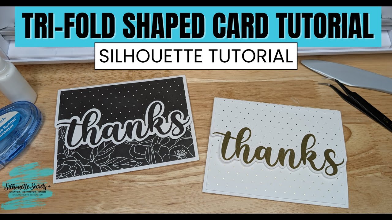 Silhouette Studio Tutorial | How to Create a Tri-Fold Shaped Edge Card Step-by-Step