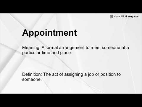 Appointment Meaning