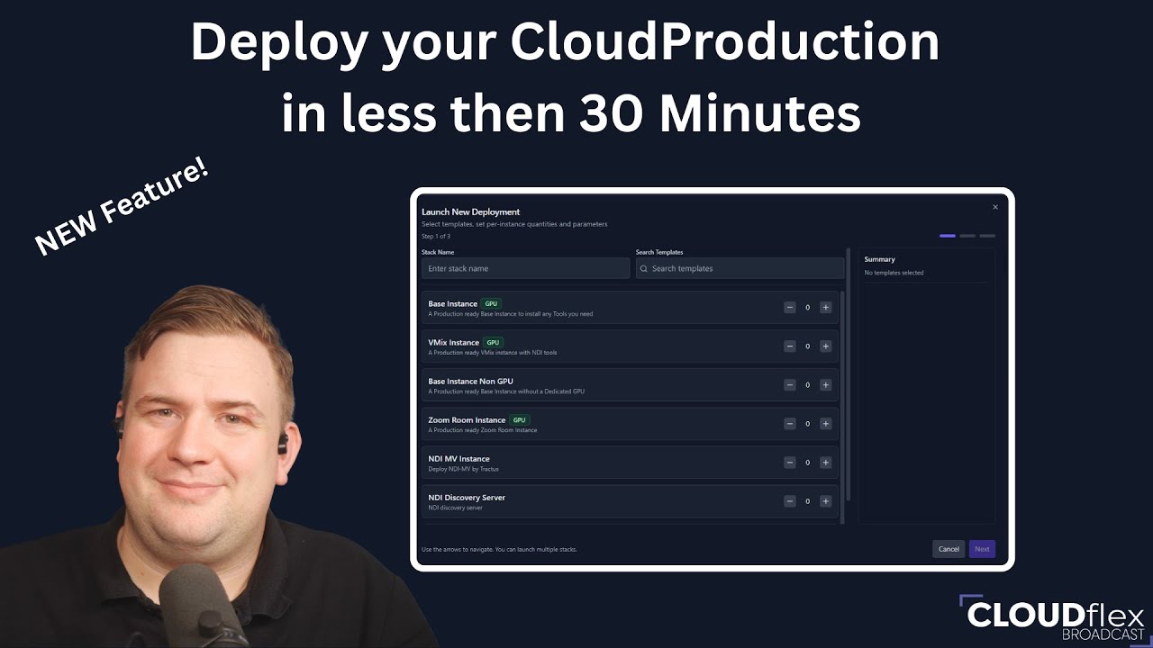 CloudFlex Deployments Demo: Launching Core Services, Control Rooms, and NDI Multiview in Minutes