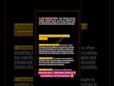 📒Introduction, Definition, Nature of Economics | Notes |