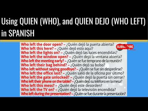 Using QUIEN (WHO), and QUIEN DEJO (WHO LEFT) in SPANISH #spanish #spanishlearning101