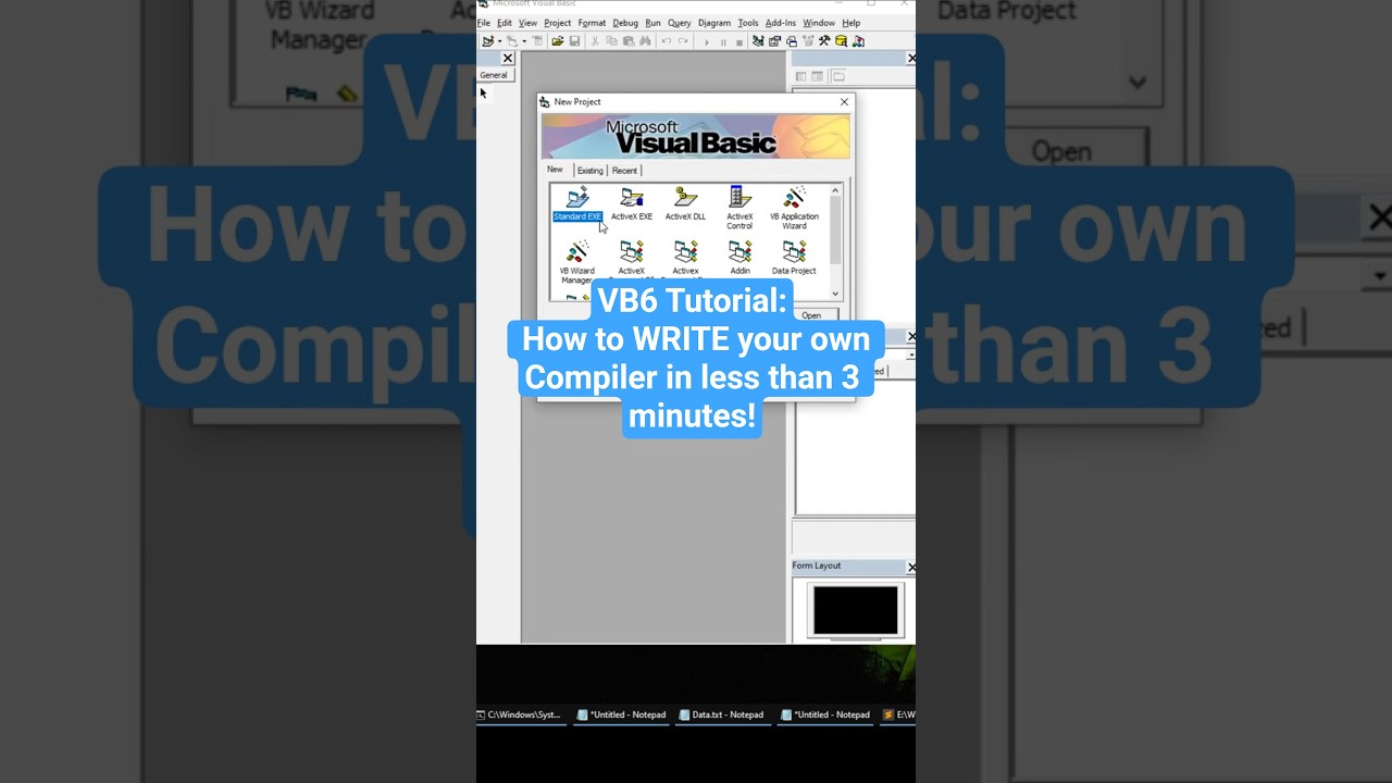VB6 Tutorial: How to WRITE your own Compiler in less than 3 minutes!  (inspired by LaurieWired)
