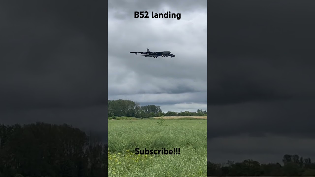 B52 landing at RAF Fairford #raf #airforcebase #aviation #militarybase #planespotting