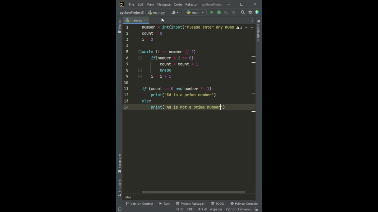 Python program to check prime number #shorts #pythonprojects #pythontutorial #pythonprogramming